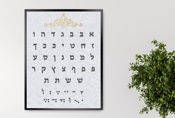 Alef Beis Hebrew Alphabet Jewish Wall Art - Etsy