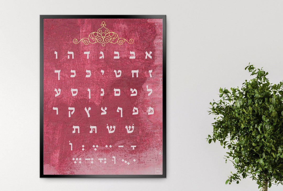 Alef Beis, Hebrew Alphabet, Jewish Wall Art - Etsy UK
