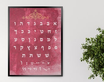 ALEF BET. Personalized Birth Certificate. Nursery. Aleph Bet. Hebrew ...