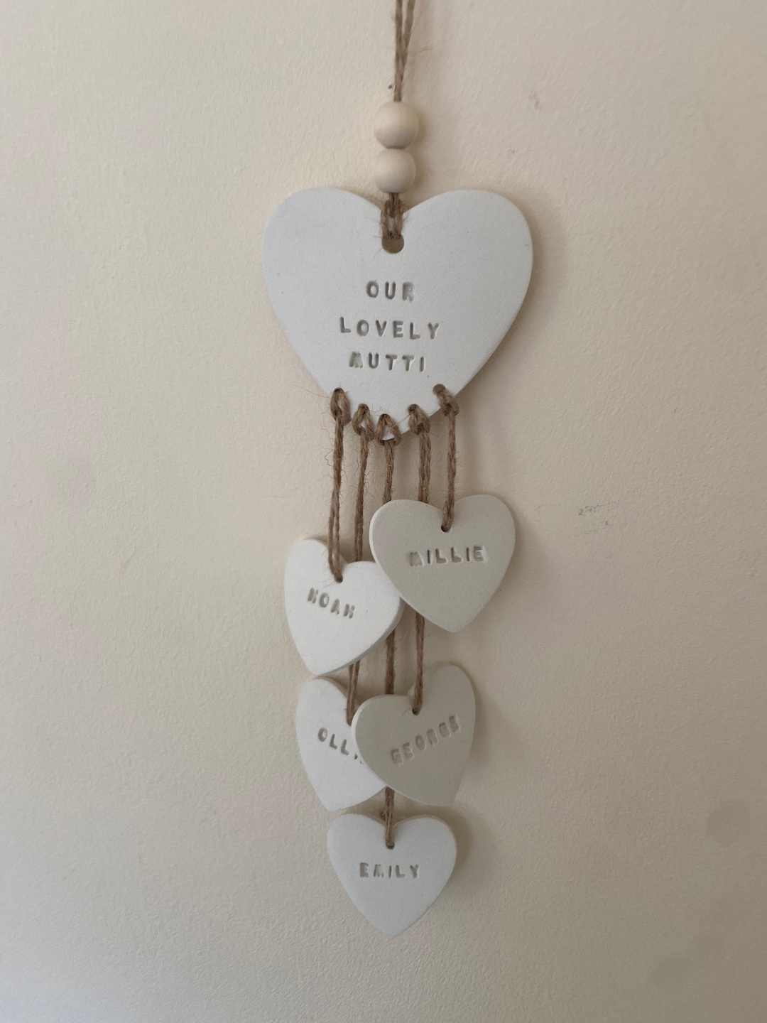 Handmade Personalised Clay Family Tree Heart Mother’s Day Gift Keepsake ...