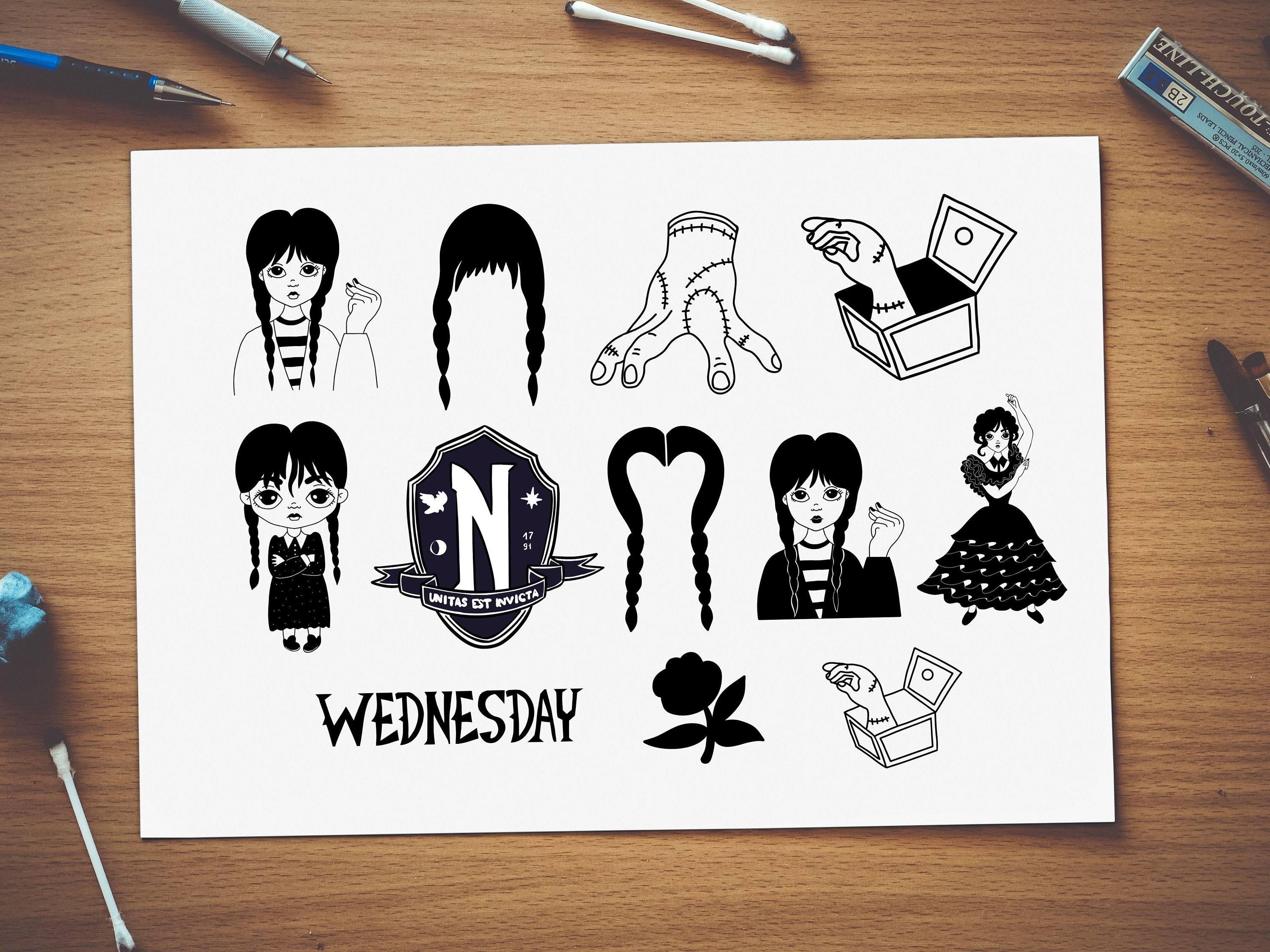 Wednesday Addams Svg, Wednesday Addams Png, Svg for Shirts, Wednesday ...