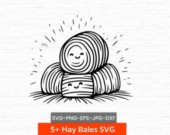 Hay Bales SVG Bundle, Round Bales Svg, Wheat Bale Svg, Bale of Hay Svg ...