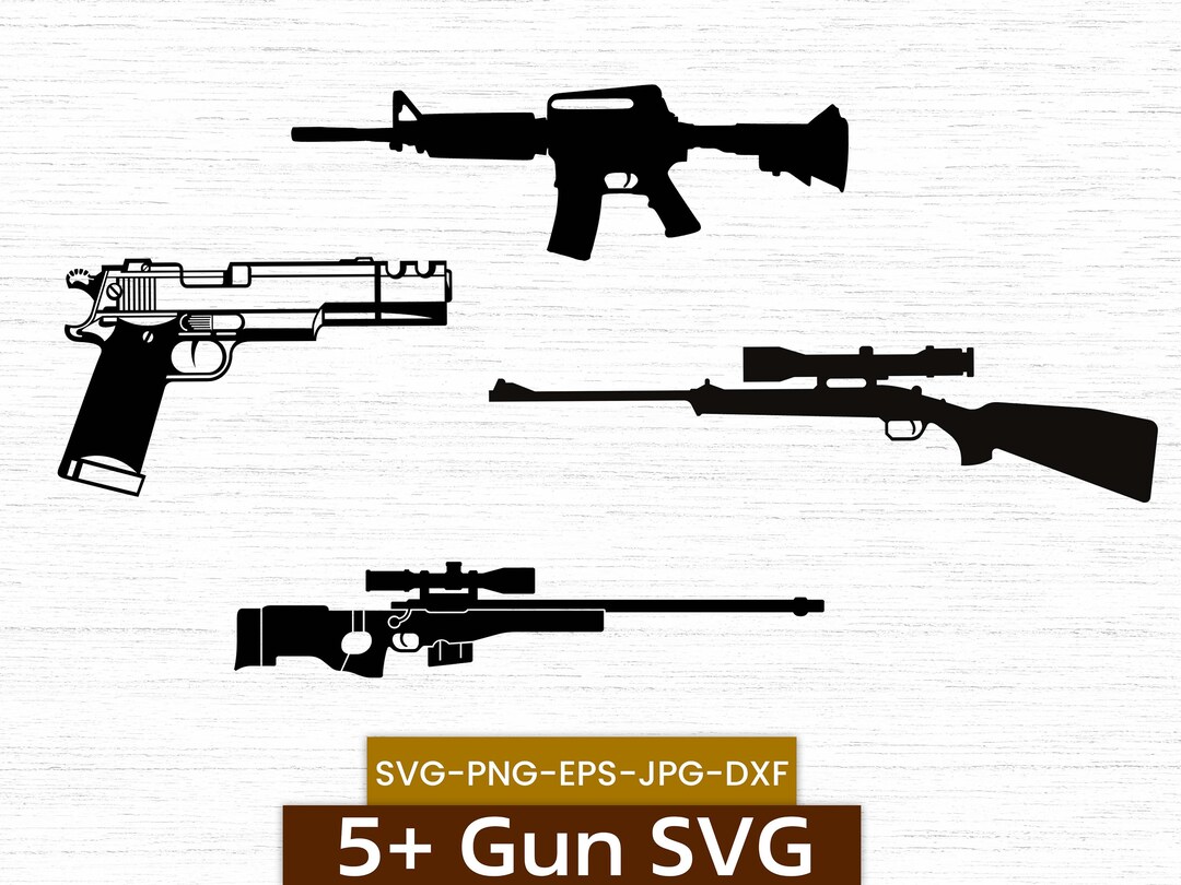 Guns SVG Bundle, Weapon SVG, Guns Silhouette SVG Cut Files, Guns Svg ...