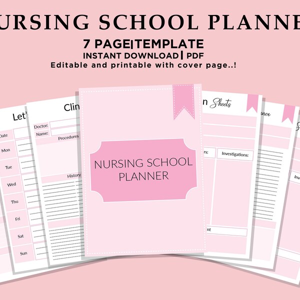 Nursing Student Planner Printable - Etsy