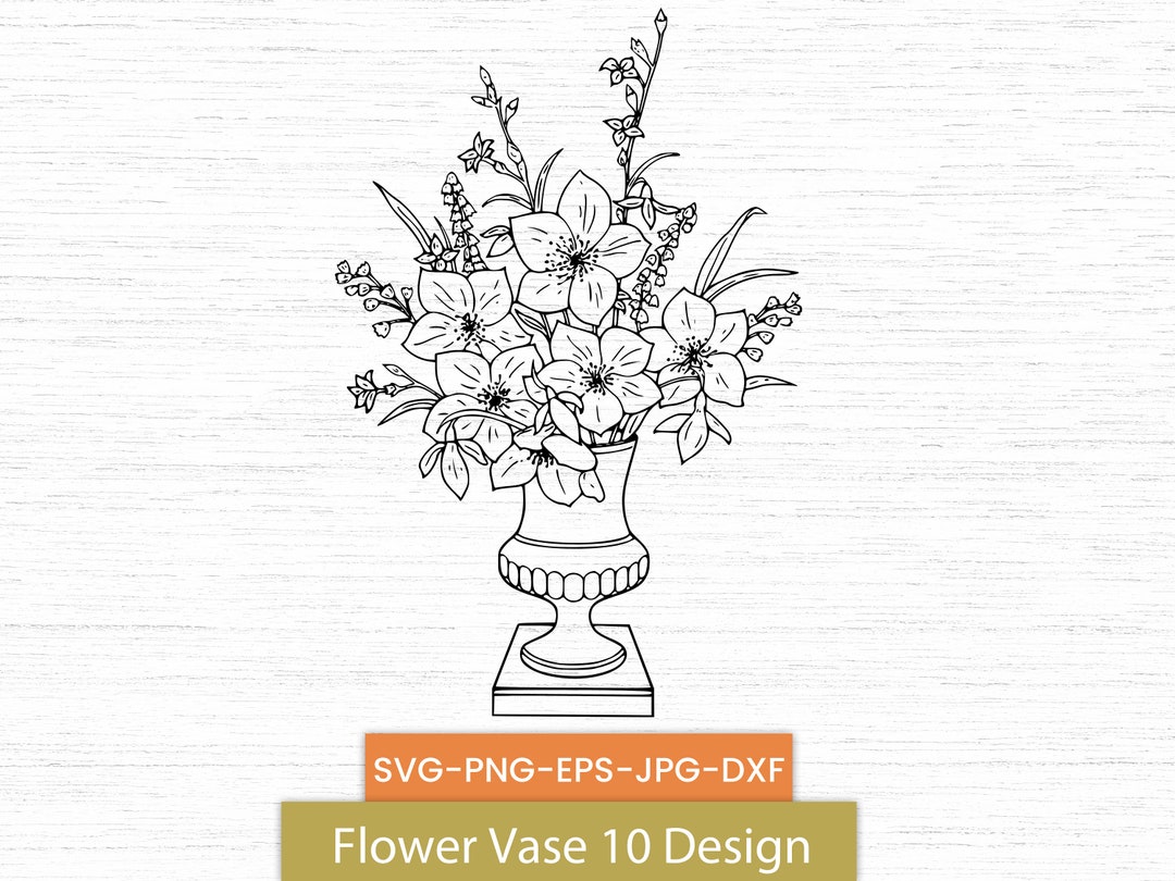 Flower Bouquet Vase Svg Bundle, Flower Vase Svg, Flower Bouquet Svg ...
