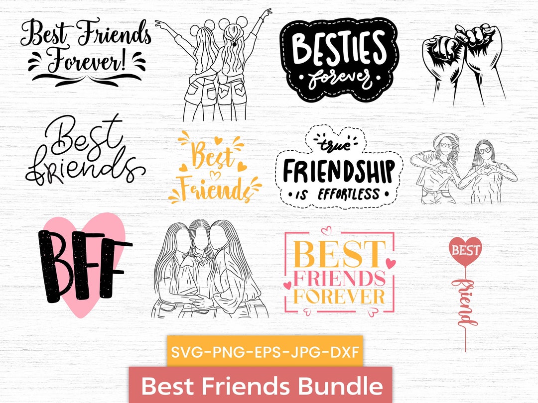 Best Friends Svg Bundle, Friendship Day, Besties Svg, Bestie Squad Svg ...