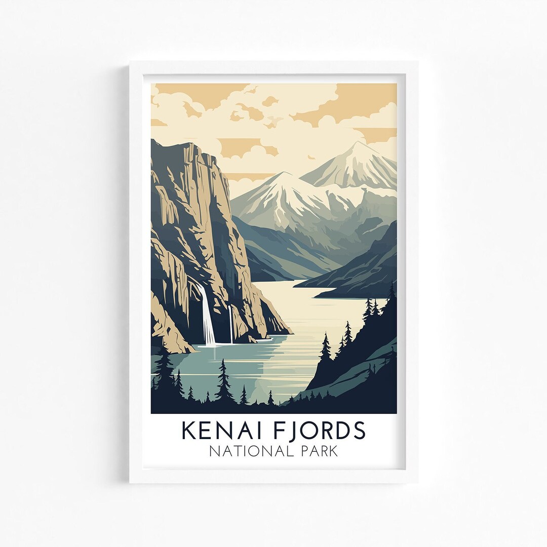 Kenai Fjords National Park Printable Travel Poster, Kenai Fjords ...