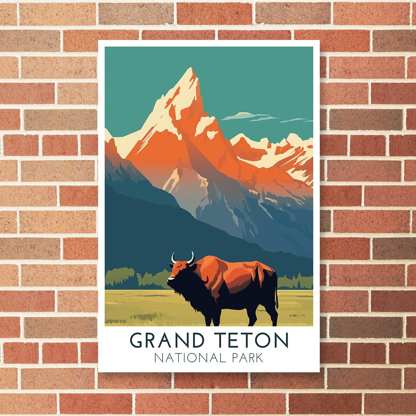 Grand Teton National Park Poster Grand Teton National Park Print Grand Teton Print Wall Art ...