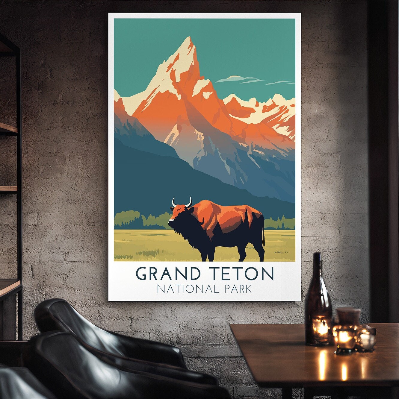 Grand Teton National Park Poster Grand Teton National Park Print Grand Teton Print Wall Art ...