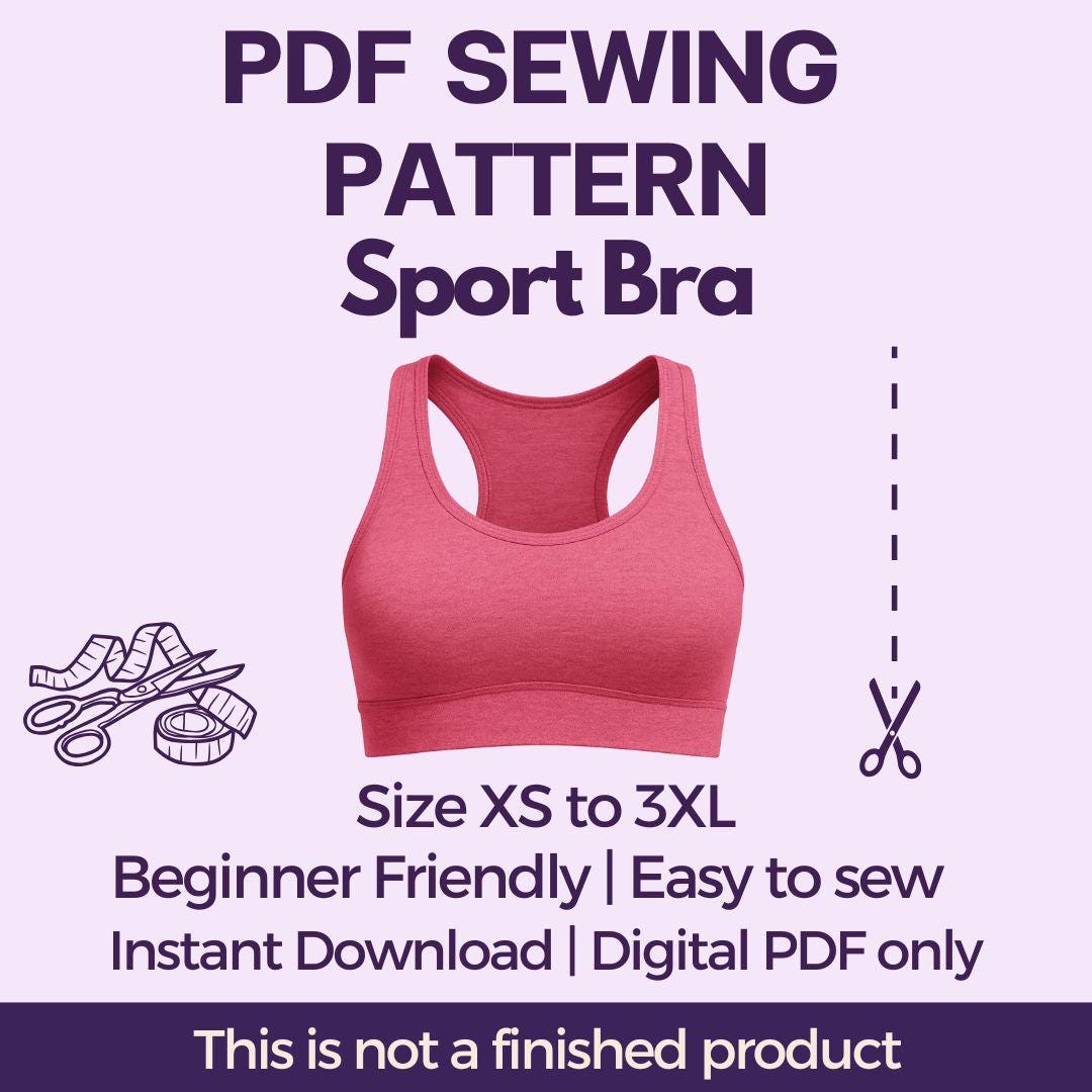 Sport Bra Sewing Pattern PDF: Beginner-friendly, Sizes XS-3XL (A4 ...