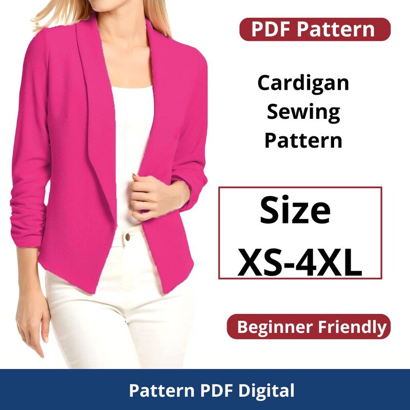 Cardigan Sewing Pattern - Etsy