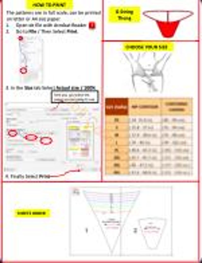G-string Thong Sewing Pattern PDF | XS–4XL | Beginner Friendly Lingerie ...