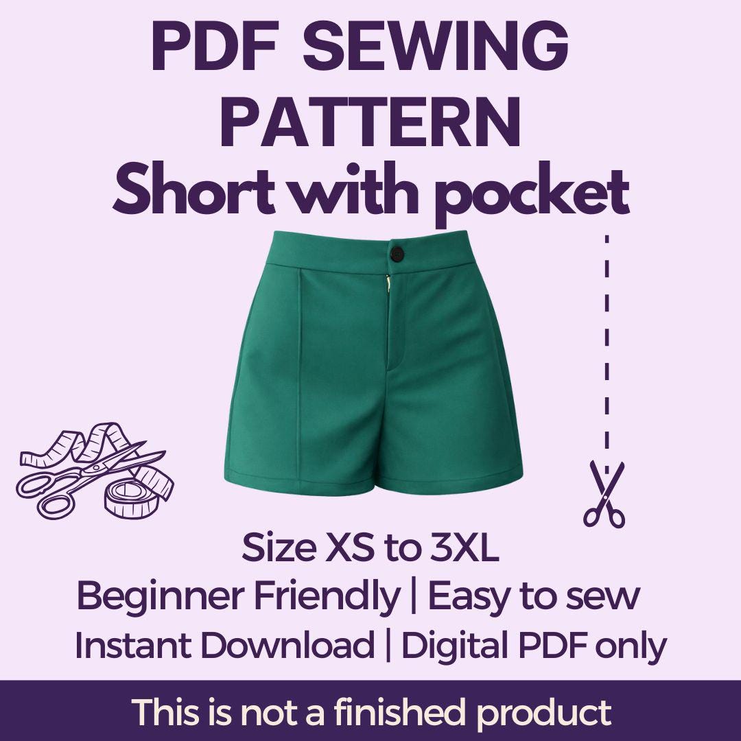 Shorts Without Pockets Sewing Pattern | Sizes XS to 3XL | Instant ...