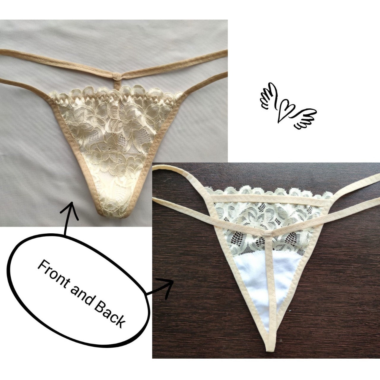 Woman Vintage Lace Lingerie Pattern G-string Thong Pattern - Etsy