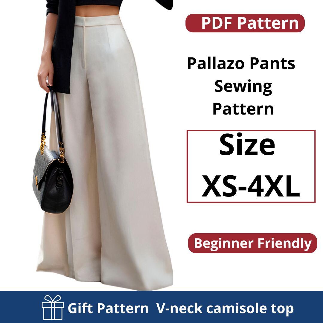 Palazzo Pants Sewing Pattern | Size XS a 4XL | Instan Dowland | Easy ...
