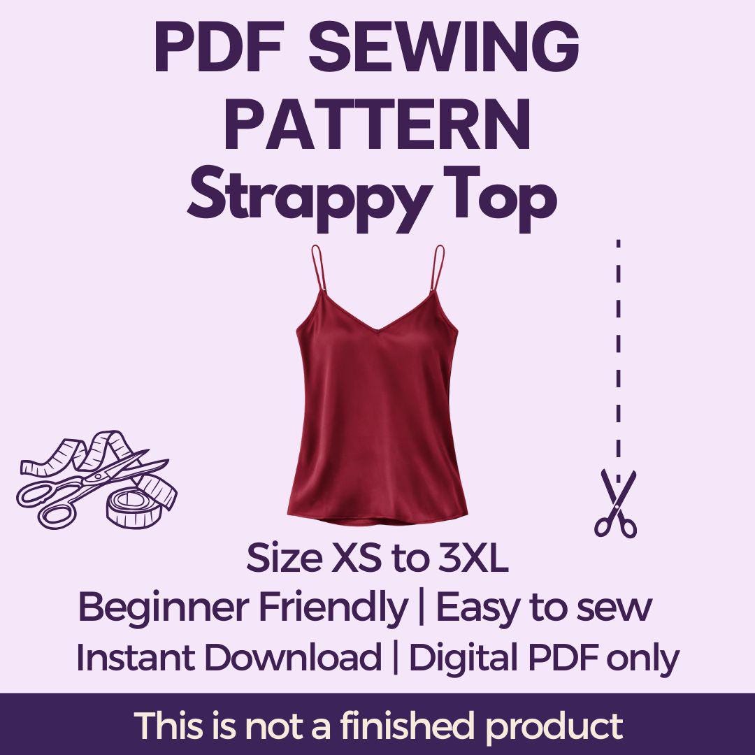Strappy Top Sewing Pattern: Beginner-friendly, XS-3XL (PDF Download) - Etsy