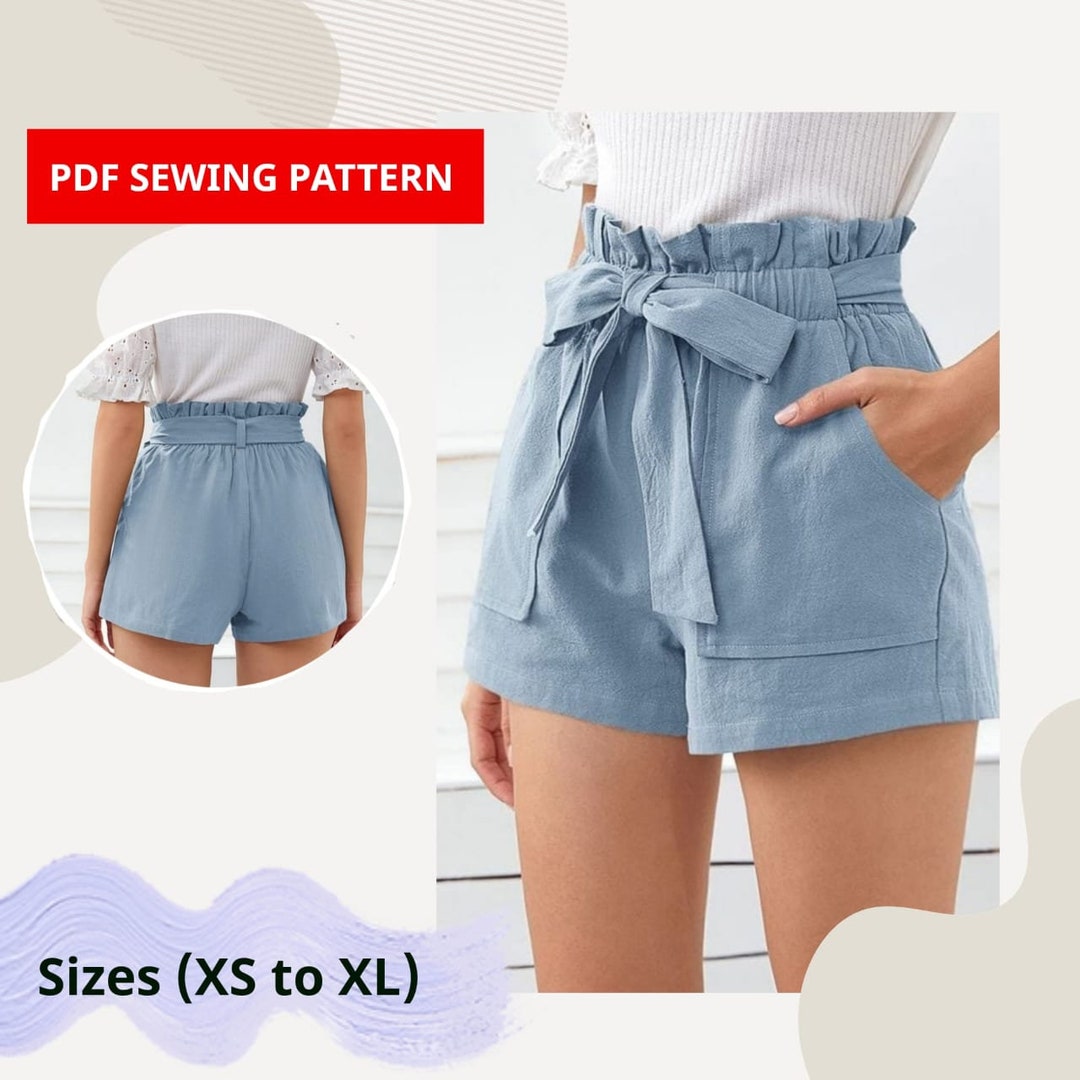 Womens High Waisted Shorts shorts With Pockets Sizes XS to XL PDF ...
