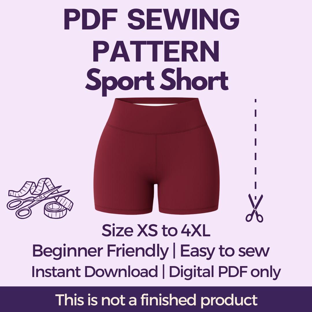 Sport Shorts Sewing Pattern: Beginner-friendly PDF (XS-4XL, A0/A4 ...