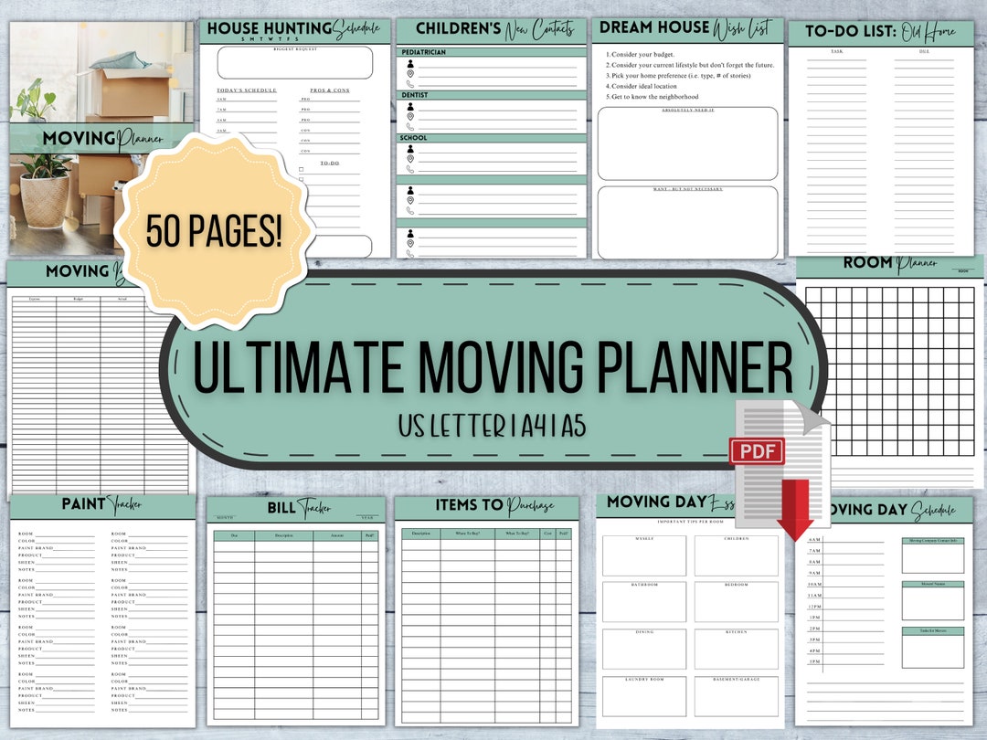 Comprehensive Moving Planner Moving Checklist & Packing Organizer New ...