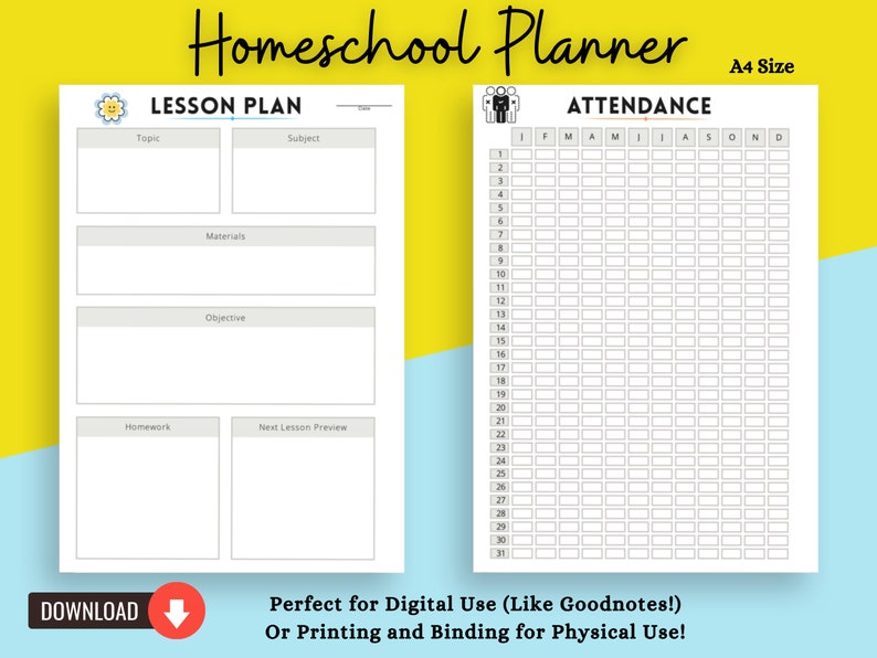 Homeschool Planner Printable Montessori Inspired Lesson Planner Home ...