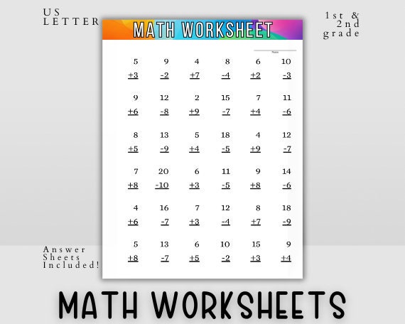 1st Grade Math Worksheets Printable Pdf 1st Grade Math Addition