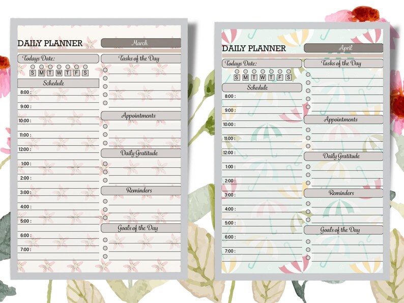 Weekly Planner Day per Page Diary Refill Daily Diary Coloring Pages Day ...