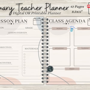 Teacher Planner Printable | Digital Teacher Planner | Teacher Planner ...