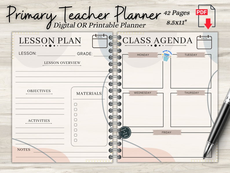 Teacher Planner Printable | Digital Teacher Planner | Teacher Planner ...