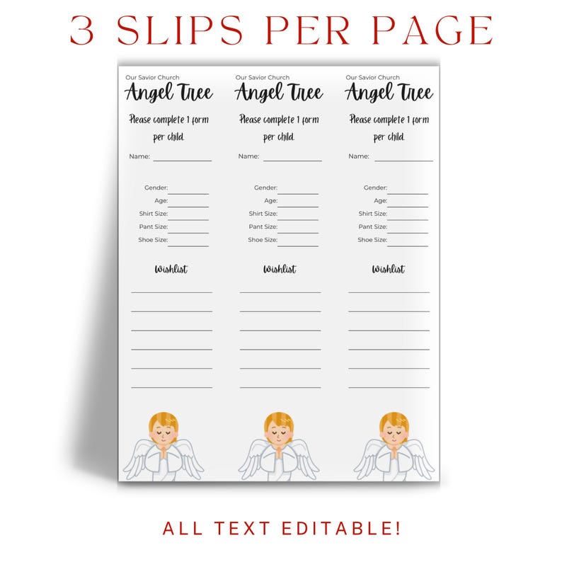 Editable Angel Tree Flyer Template: Christmas Charity Event (digital ...
