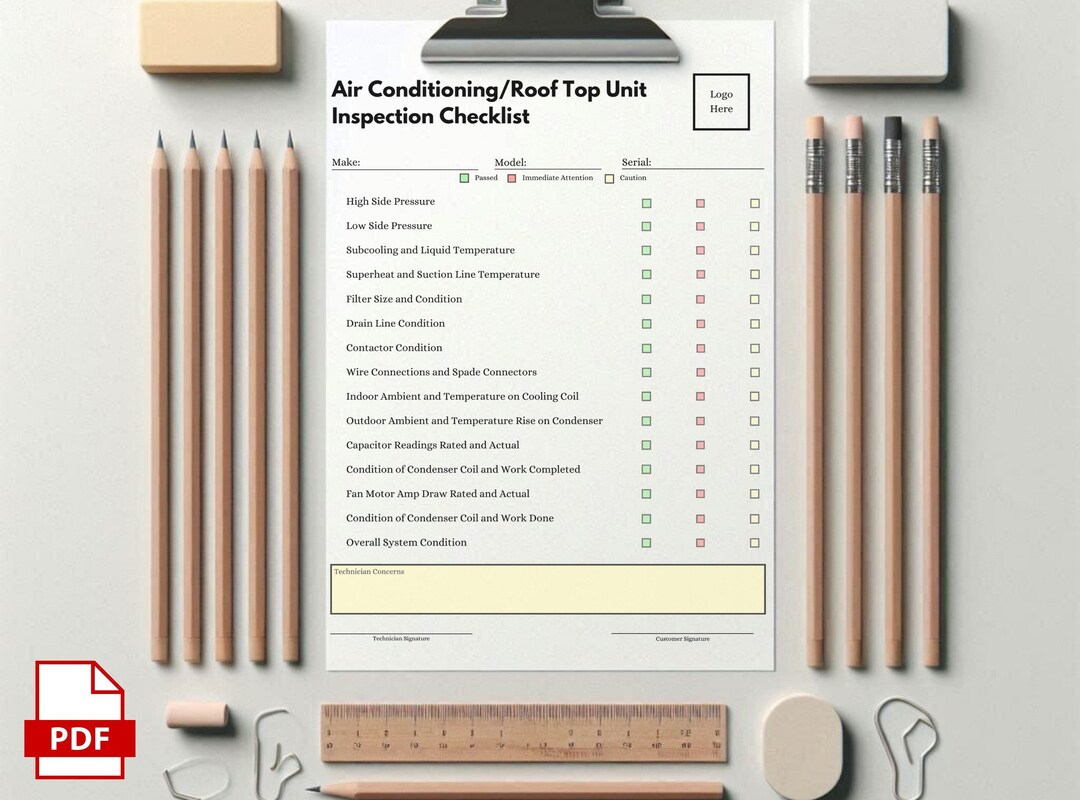 HVAC Inspection Checklist | Home Maintenance Checklist Editable | Air ...