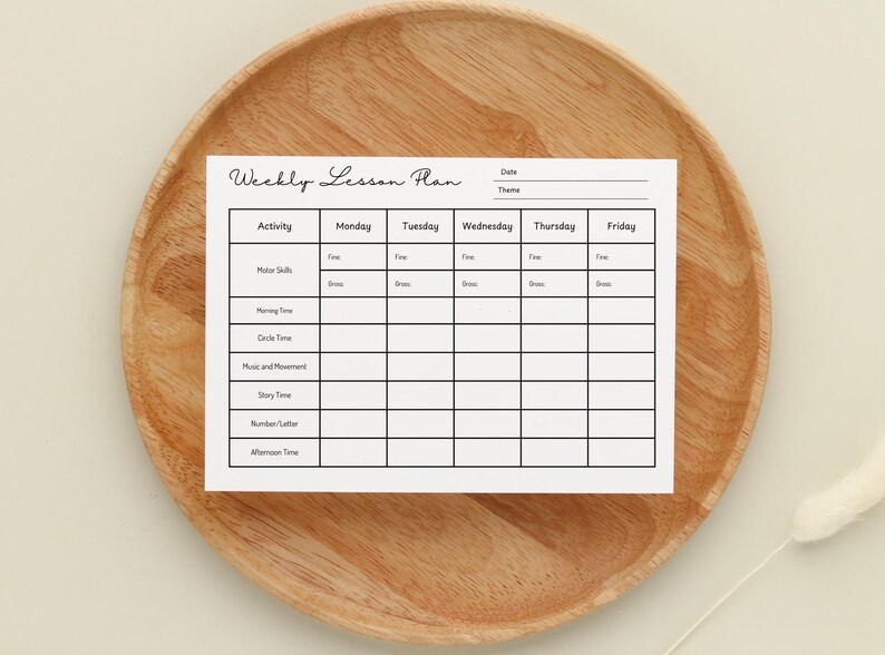 Pre K Schedule Template | Weekly Lesson Plan Template | Kids Daily ...