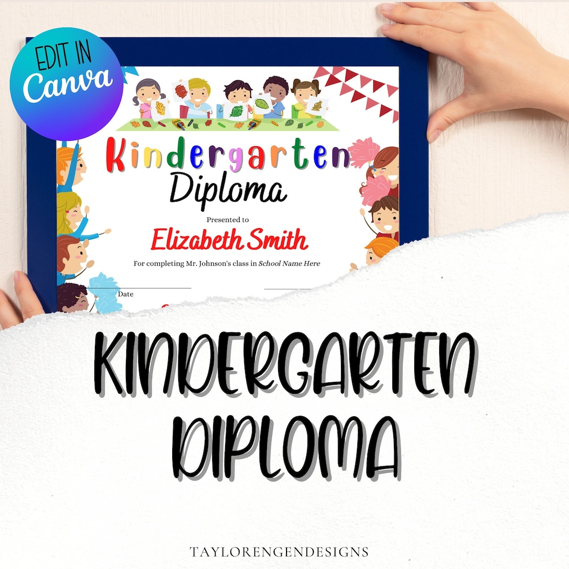 Editable Kindergarten Diploma | Graduation Certificate | Kindergarten ...