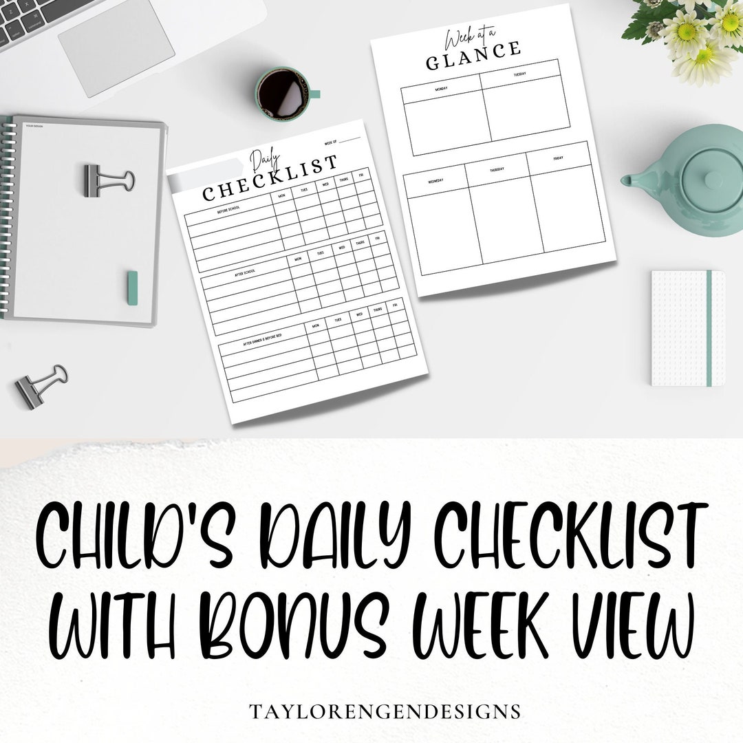 Task Board Editable Kids Chore Charts Family Calendar - Etsy