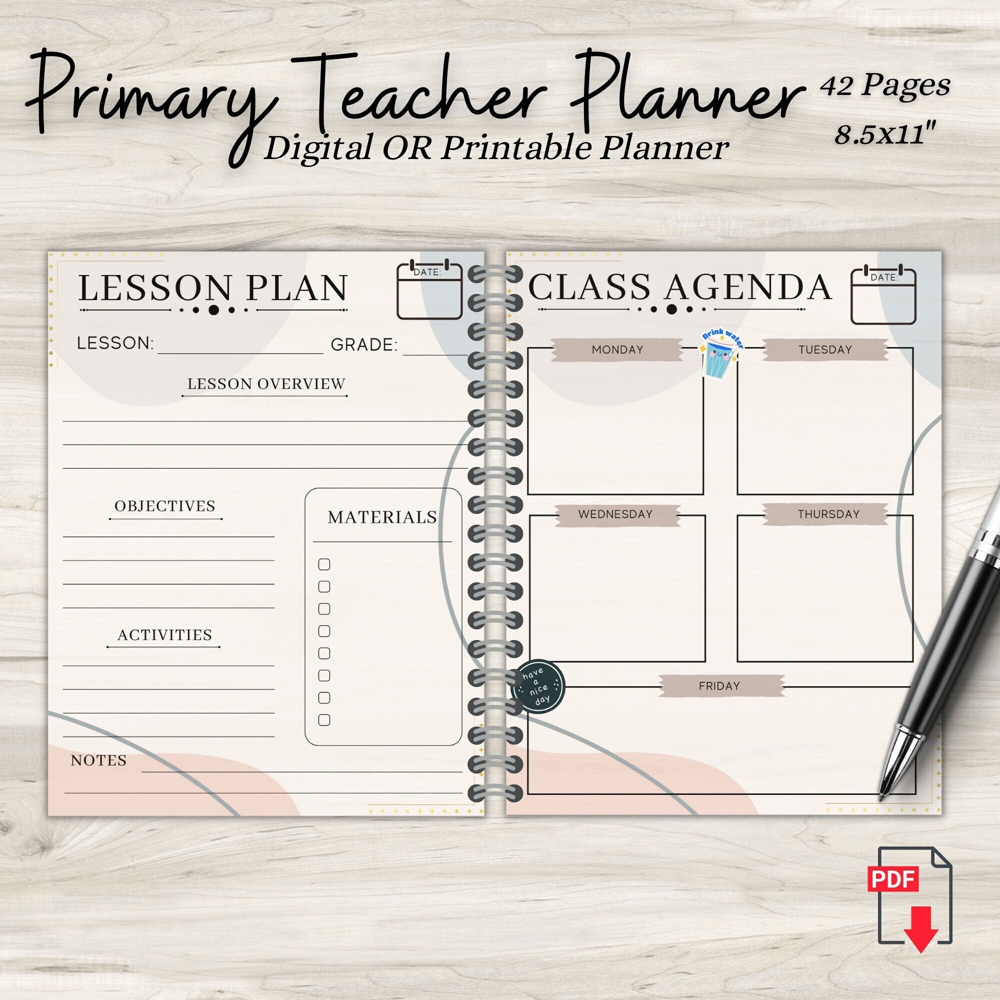 Teacher Planner | Academic Planner | Undated Planner | Digital Lesson ...