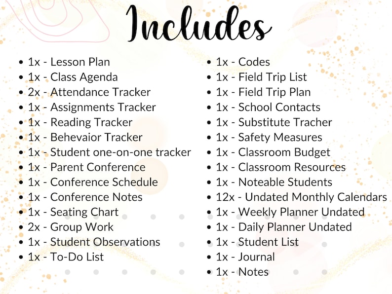 Teacher Planner Printable With Lesson Plan Templates and Academic ...