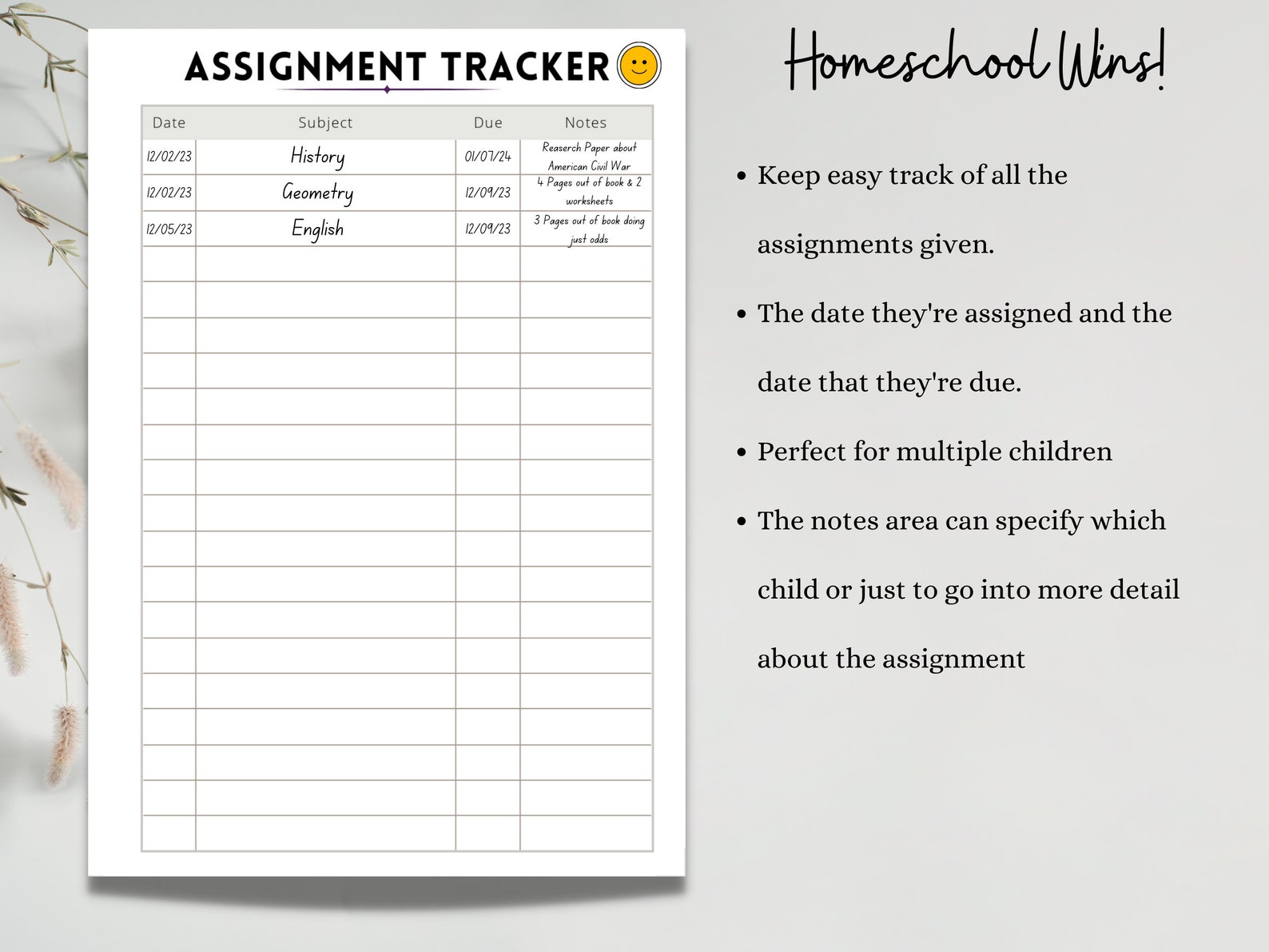 Homeschool Planner Pages Homeschool Schedule Homework Tracker Daily ...