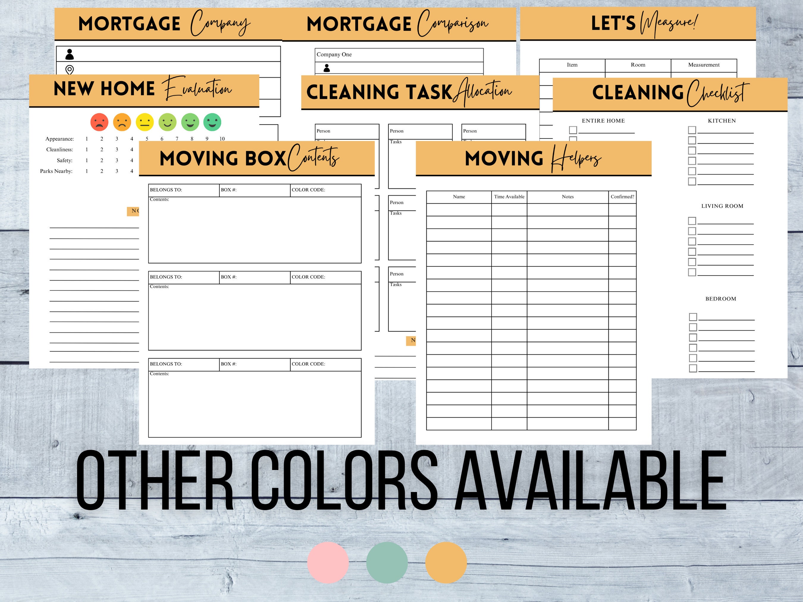 Moving Planner Pcs Binder Printable Moving Planning Kit - Etsy