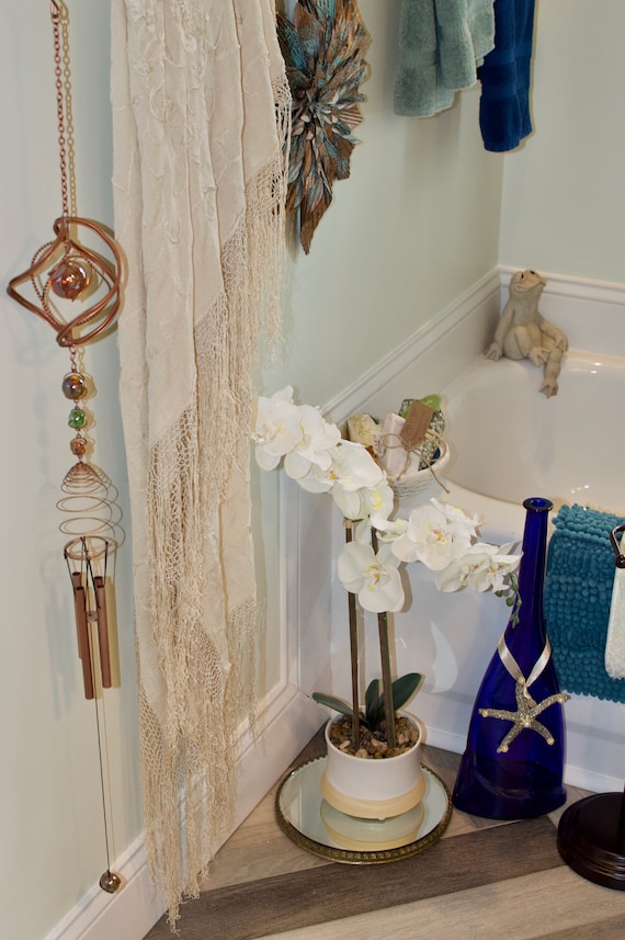 Vintage Silk Scarf, Embroidered Scarf, Wall Hanging S… - Gem