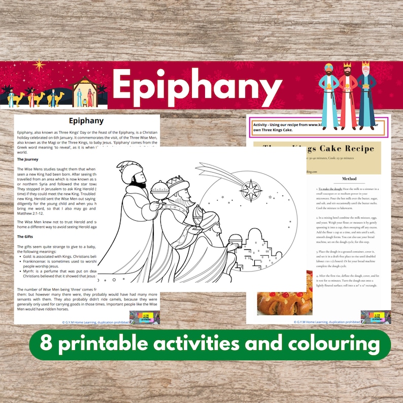 Wise Men and Epiphany Activities Christian January 6th Celebration Kids ...