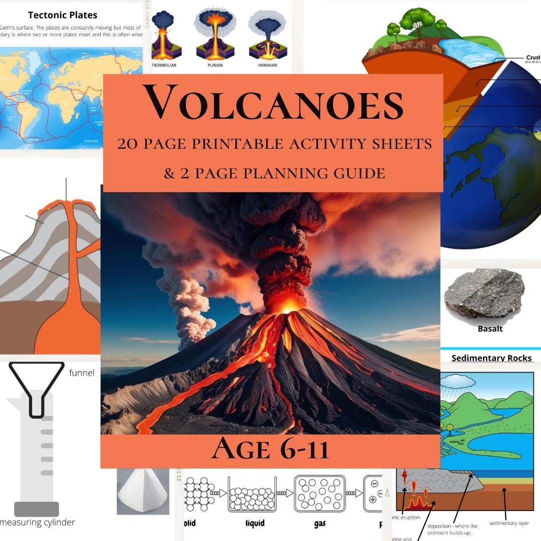 Volcano Worksheets and Planning, Digital Home Education or ...