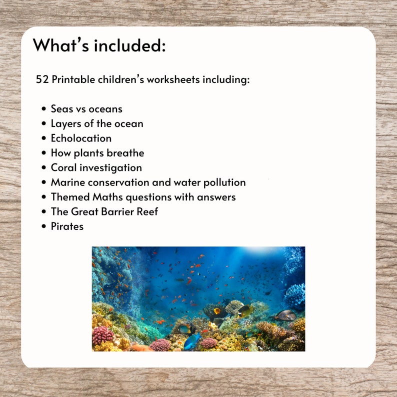 Ocean Activity Pack Digital Learning Life Under the Sea With Submarines ...