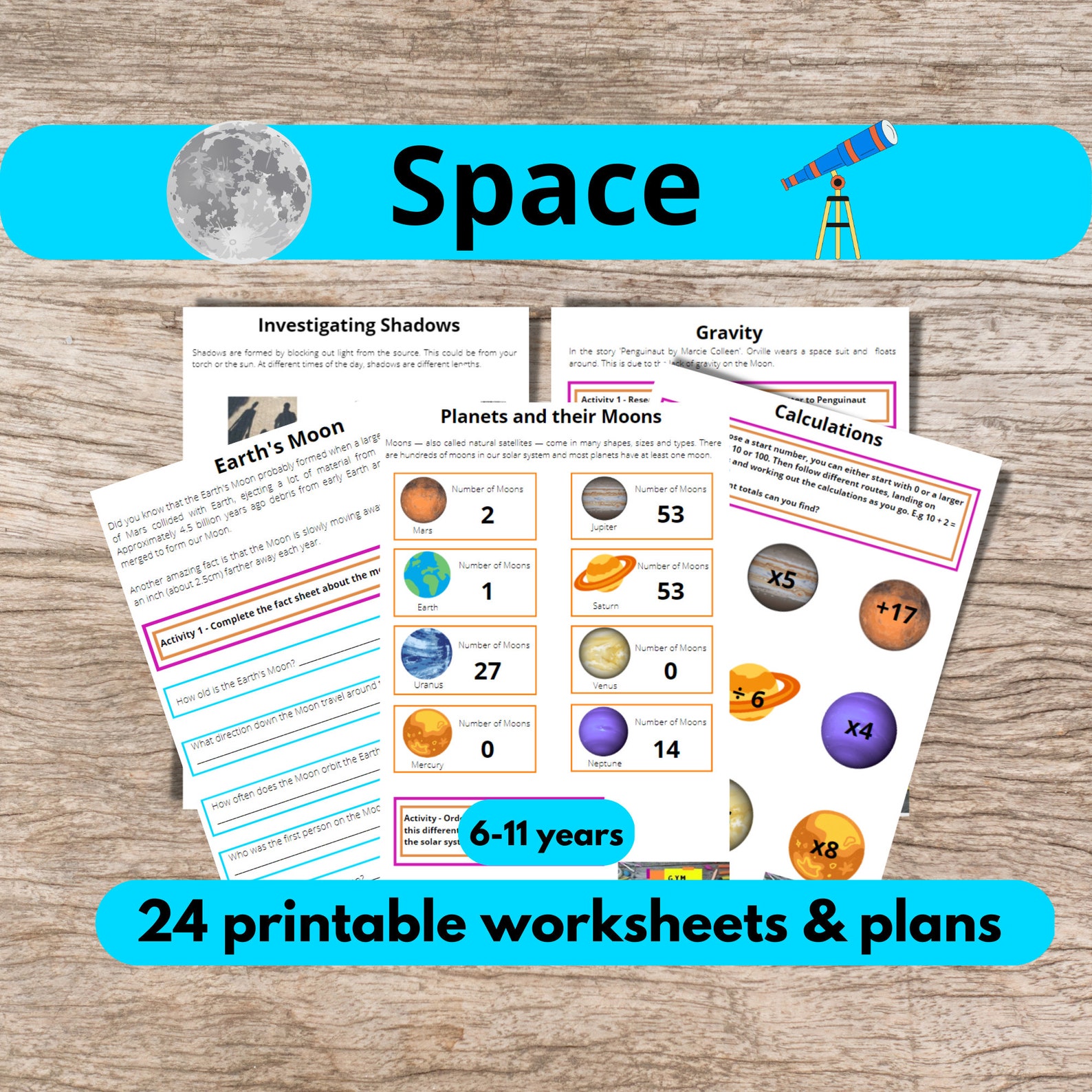 Space Lesson Educational Worksheets and Planning Printable Planet ...