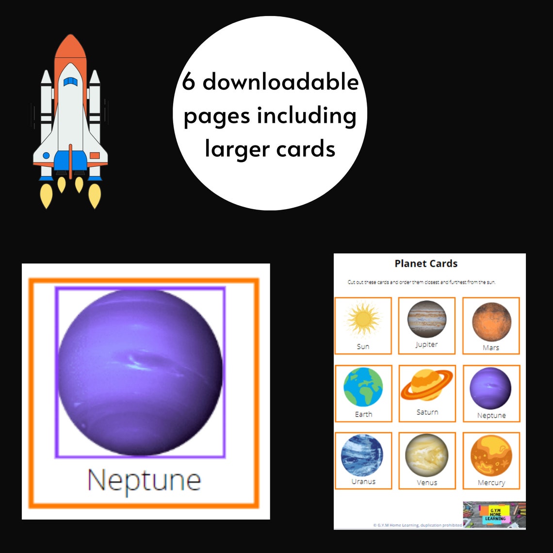 Planet Flashcards, Printable Multi-sized Solar System Picture Cards ...