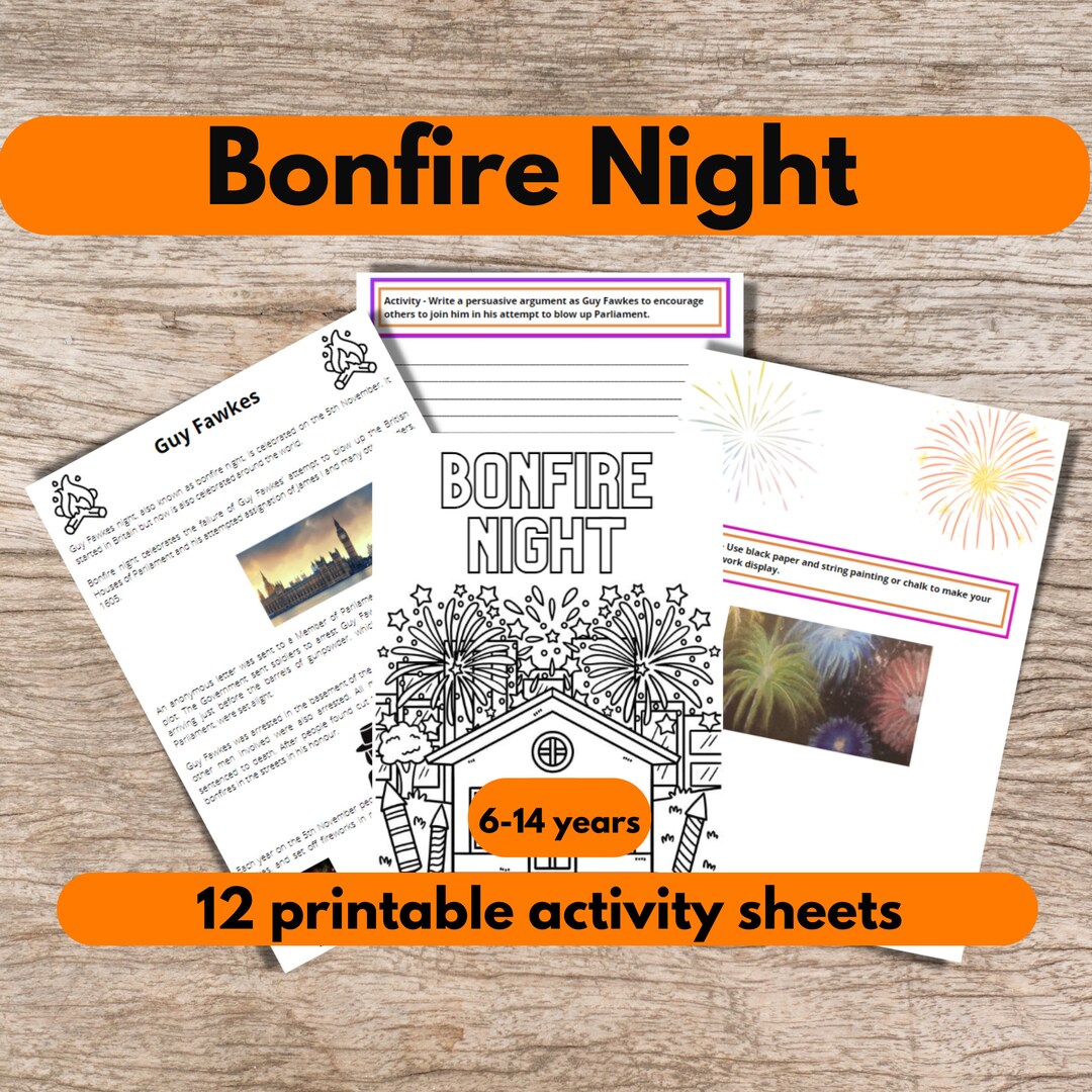 Bonfire Night Instant Fun Activities Guy Fawkes, 5th November ...