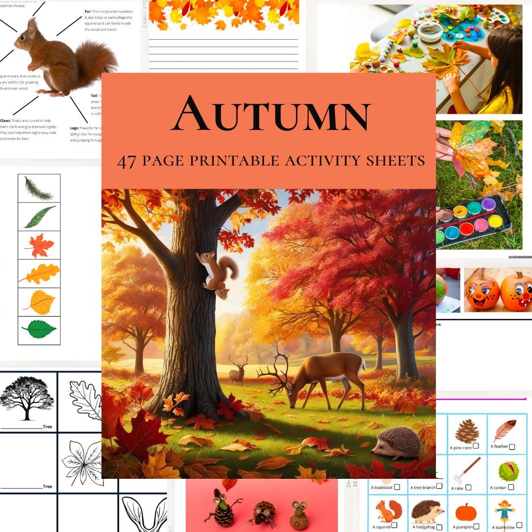 Autumn Season Activities Printable Nature Unit Study Indoor and Outdoor ...