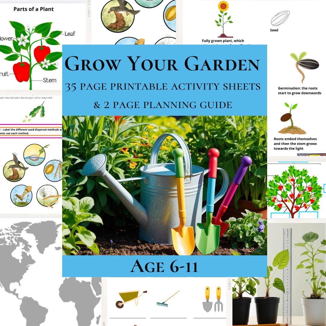 Seeds and Gardening Printable Study Unit Growing A Garden Nature ...