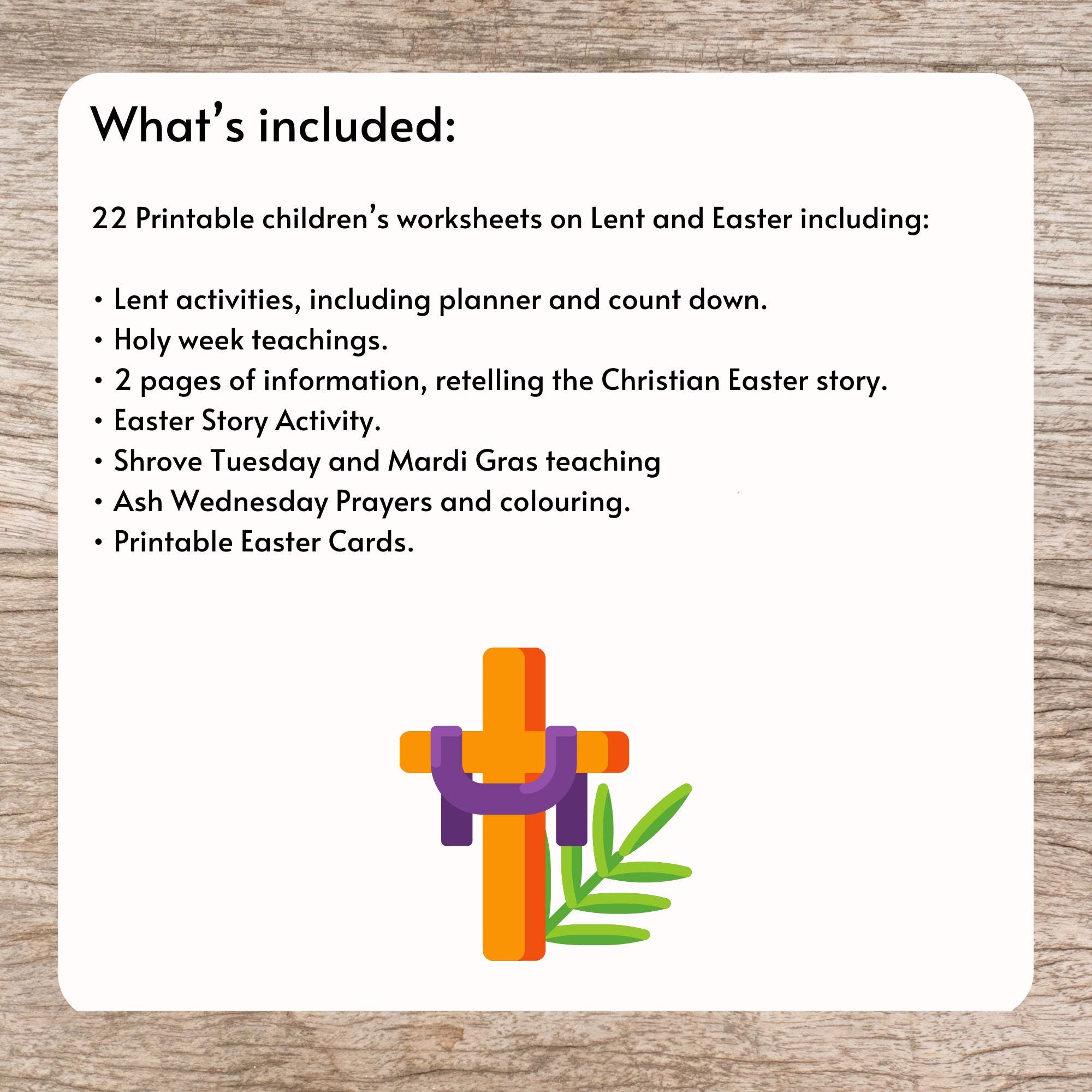 Lent and Easter Activities Shrove Tuesday and Ash Wednesday Kids ...