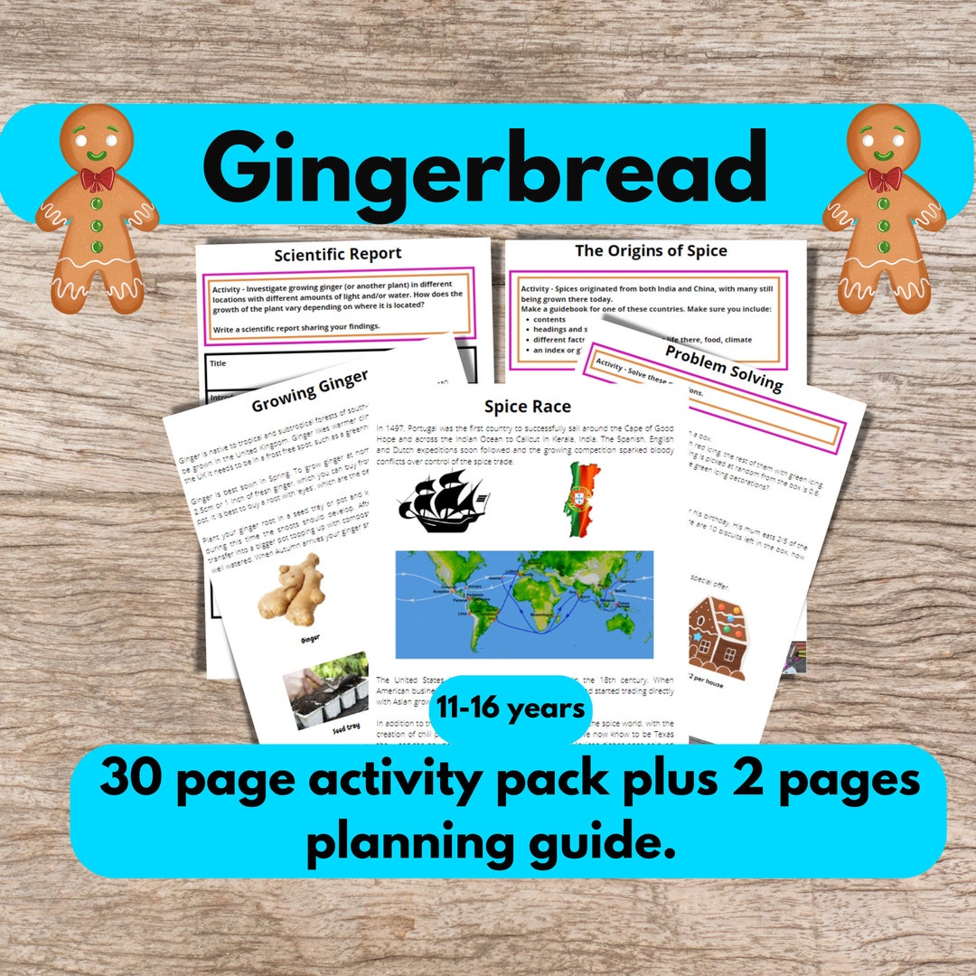 Gingerbread Christmas Themed Activity Pack Digital Digital Study Unit ...
