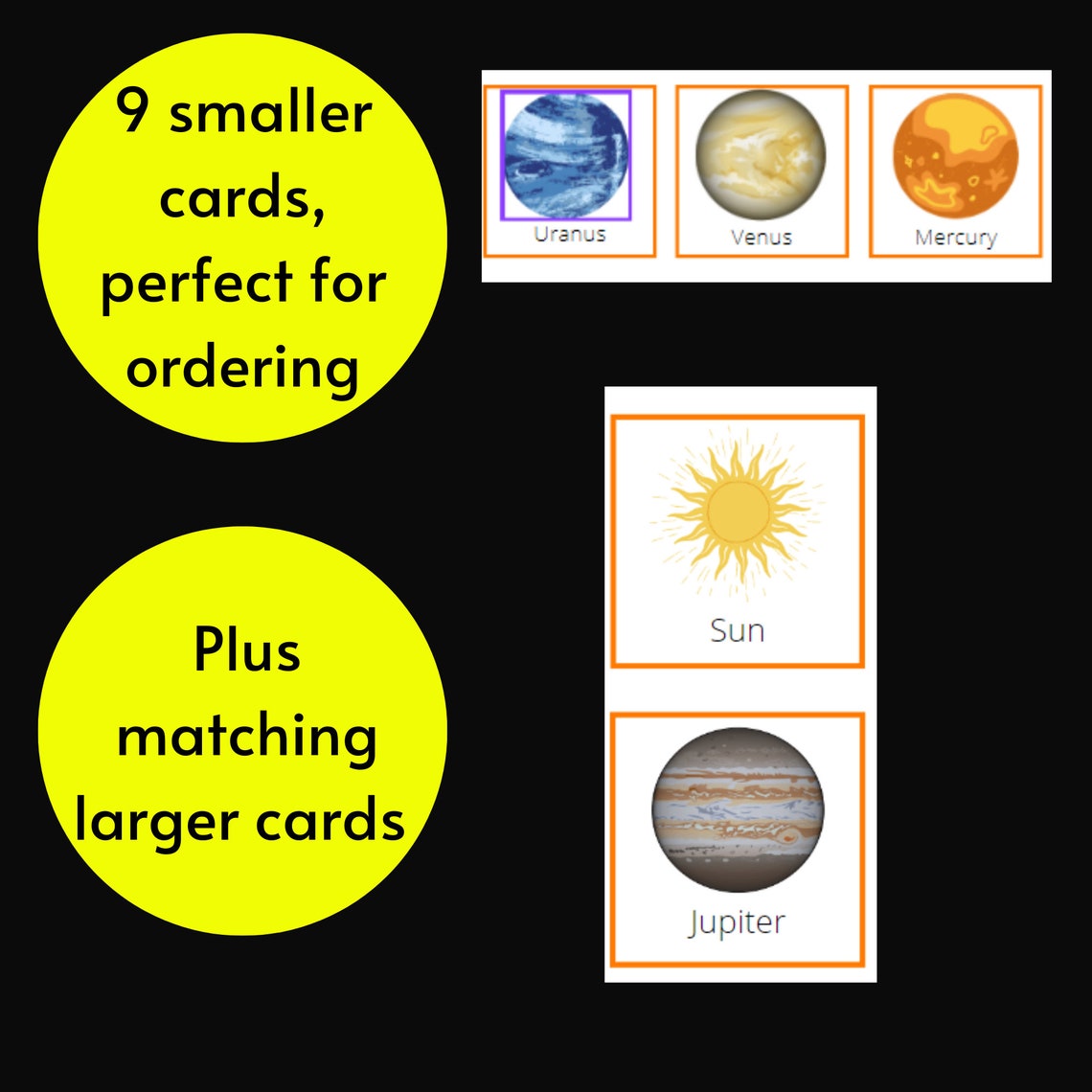 Planet Flashcards, Printable Multi-sized Solar System Picture Cards ...