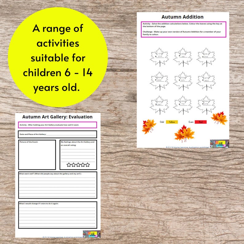 Autumn Activities Printable Nature Unit Study Indoor and Outdoor Fun Tree, Animal Worksheets and ...